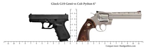 Glock G Gen Vs Colt Python Size Comparison Handgun Hero