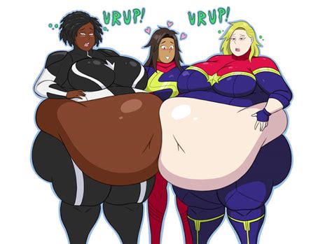 Rule 34 3girls Burping Captain Marvel Carol Danvers Female Kamala Khan Marvel Marvel Cinematic