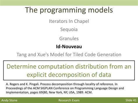Ppt Surveying How Parallel Programming Models Address Computation Distribution Powerpoint