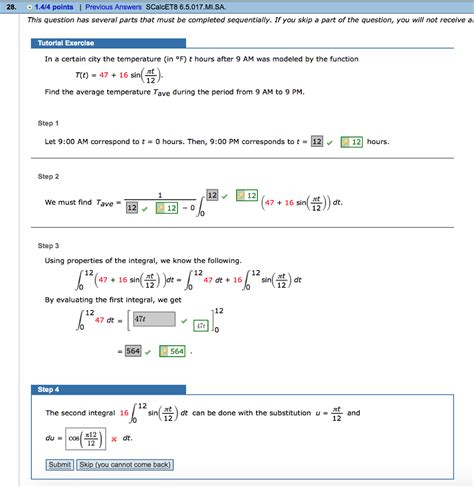 Solved 4 1 4 Points Previous Answers SCalcET8 Chegg Com