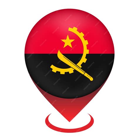 Premium Vector Map Pointer With Contry Angola Angola Flag Vector