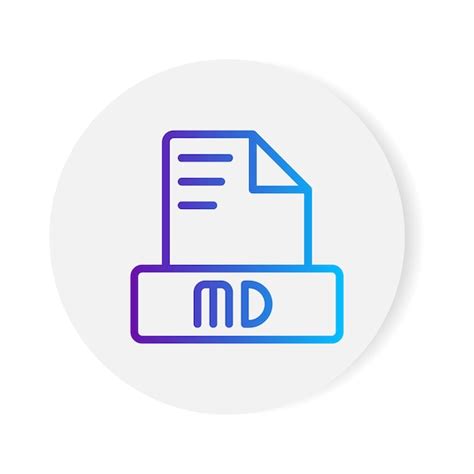 Premium Vector Md Document Format File Icon With Gradient Outlines