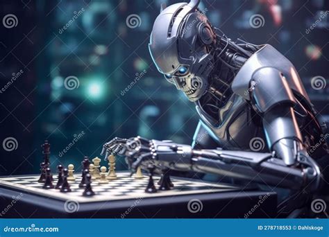 A Robot Playing Chess Stock Illustration Illustration Of Intelligence