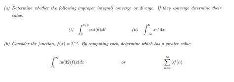Solved A Determine Whether The Following Improper Chegg