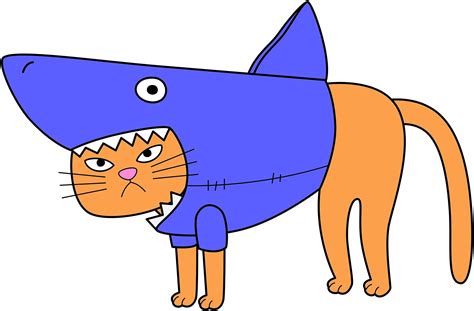 Кот в костюме акулы рисунок 79 фото