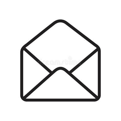 Icon Mail Message Inbox Envelope Flat Style Icon Isolated On White Background Stock Vector