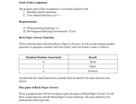Solved Rock Paper Scissors Function Write A Function That