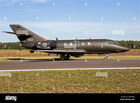 Norwegian Air Force Dassault Falcon 20 Ecm Electronic Warfare Plane At Kleine Brogel Airbase