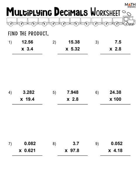 Worksheets Multiplying Decimals