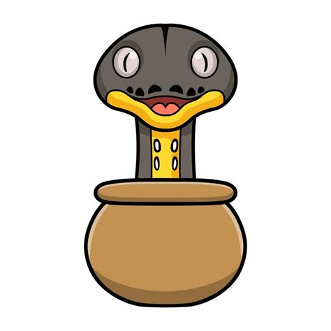 Cute Platinum Titanium Reticulated Python Cartoon 22768307 Vector Art
