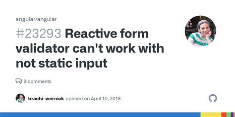 Reactive Form Validator Cant Work With Not Static Input · Issue 23293