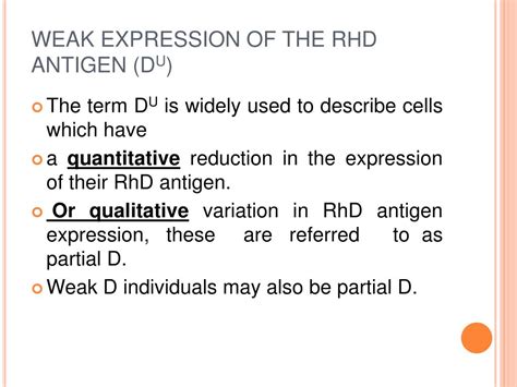 Ppt Weak D Testing D U Powerpoint Presentation Free Download Id