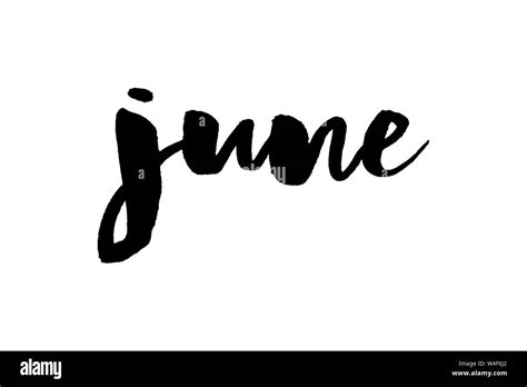 Hello June Hand Drawn Inscription Lettering Calligraphy Illustration Stock Vector Image And Art