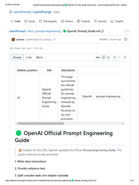 Openai Official Prompt Engineering Guide Pdf