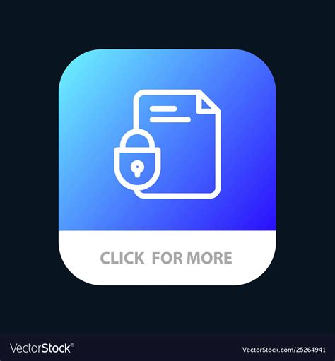File Document Lock Security Internet Mobile App Vector Image
