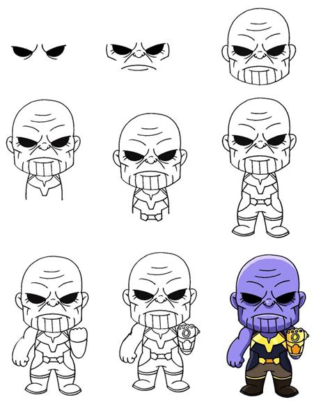 How To Draw Thanos Easy With Simple Steps