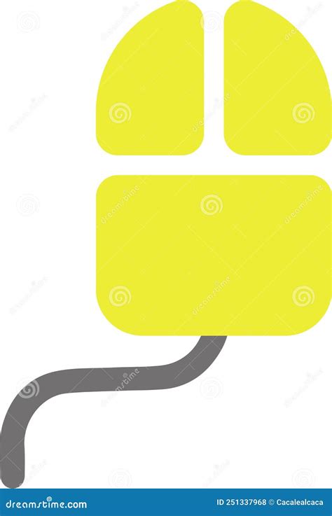 The Drawing Of A Yellow Computer Mouse A Hardware Input Device Used By