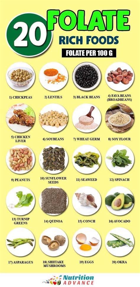 Folic Acid Foods Chart