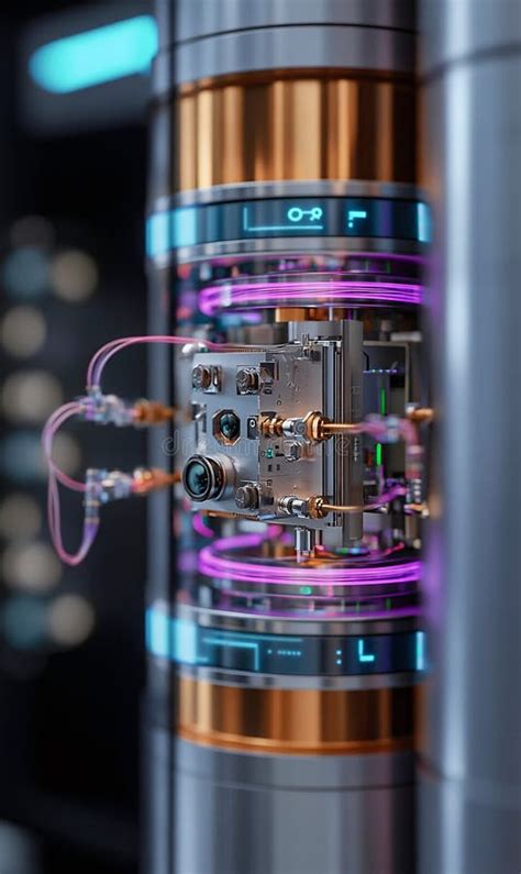 High Tech Quantum Computing Lab With Glowing Components Stock Image Image Of Computing