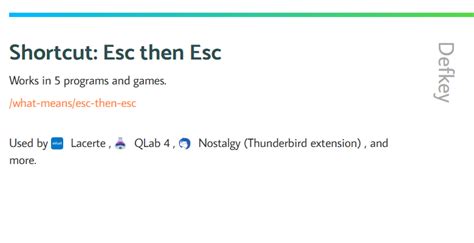 What Does The Esc Then Esc Hotkey DefKey