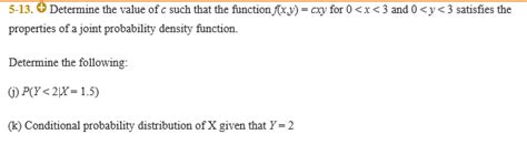 solved 5 13 determine the value of c such that the function