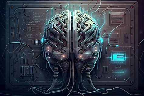 Concept Of Artificial Intelligence Human Brain Connected To Electronic