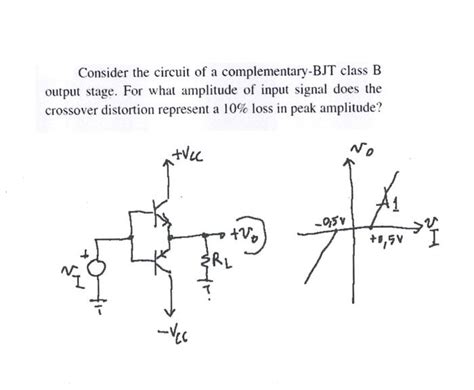 solved consider the circuit of a complementary bjt class b