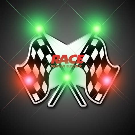 Checkered Flag Flashing Pin With Your Logo