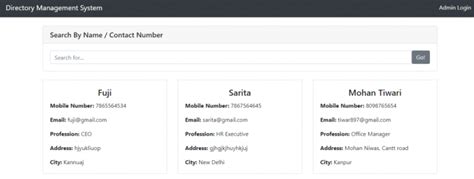 Directory Management System Project In Php With Source Code And Report Download Kashipara