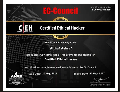Althaf Ashraf On Linkedin Ceh Cybersecurity Eccouncil Ethicalhacking
