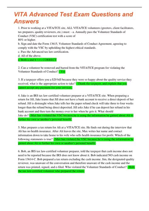 Vita 2024 Advanced Test Questions And Answers 100 Correct Vita Stuvia Us