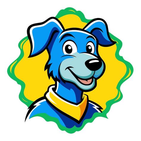 백색 배경에 마스코트 로고 그림 프리미엄 벡터