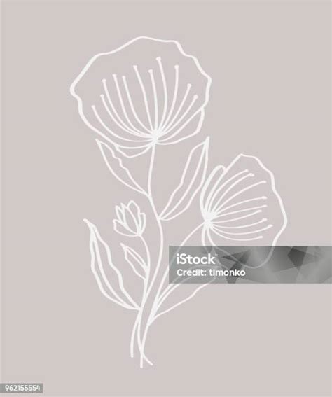 손 그림 그려진된 현대 꽃과 꽃 라인 아트와 스케치 그림 웨딩 디자인 T셔츠 가방 포스터 인사말 카드에 대 한 벡터 그리기에 대한 스톡 벡터 아트 및 기타 이미지 Istock