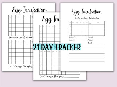 Printable Chicken Egg Incubation Calendar Incubation Log Incubation Tracker For Hatching Eggs