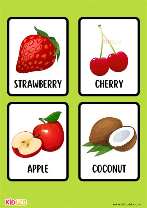 Fruit Education Flashcards Kidpid