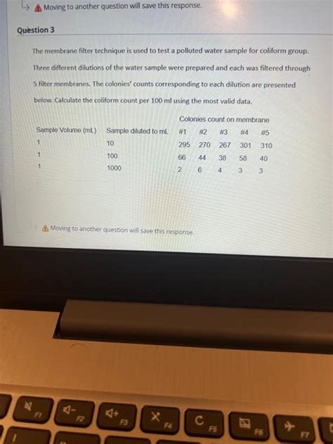 Solved The Membrane Filter Technique Is Used To Test A