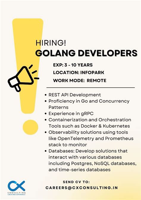 Cx Consulting On Linkedin Hiring Opentowork Golang Itopenings