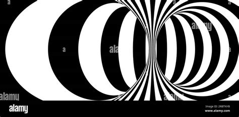 Abstract Hypnotic Distorted Lines Background Black And White Optical Illusion Tunnel Wallpaper