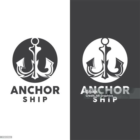 간단한 선박 앵커 로고 디자인 실루엣 벡터 일러스트레이션 강철에 대한 스톡 벡터 아트 및 기타 이미지 강철 개념 골동품 Istock