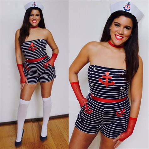 Sailor Girl Captain Costume Halloween Diy Makeup Outfit For Sale