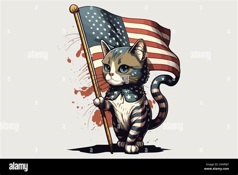 Cat Holding Pride Flag Stock Vector Images Alamy