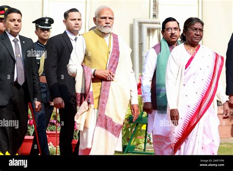 Indias President Droupadi Murmu R And Prime Minister Narendra Modi