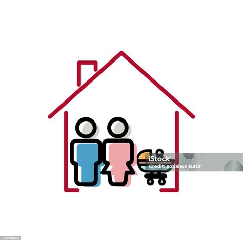 가족 계열 색상 아이콘입니다 아버지와 어머니 아기는 집과 함께 유모차에 있습니다 편집 가능한 간단한 디자인 디자인 템플릿 벡터 0명에 대한 스톡 벡터 아트 및 기타 이미지