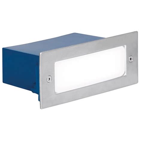 Aurora Lighting 240v Stainless Steel Ip54 Rectangular Led Recessed Wall