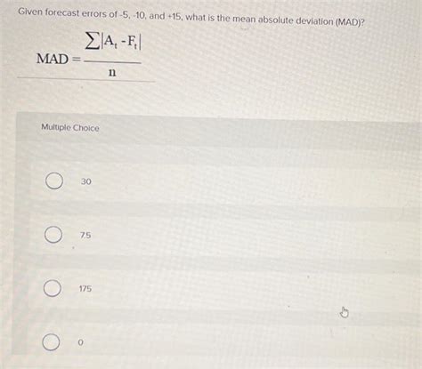 solved given forecast errors of −5 −10 and 15 what is the