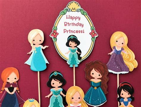 Disney Princess Cupcake Toppers 10 Disney Princesses Inspired Etsy