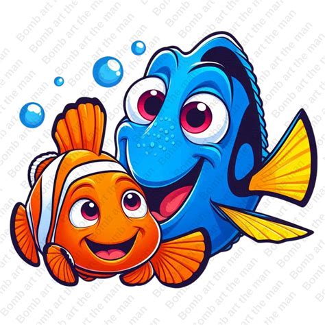 Finding Nemo Clipart Nemo And Dory Png Cute Nemo Design Instant Download Etsy