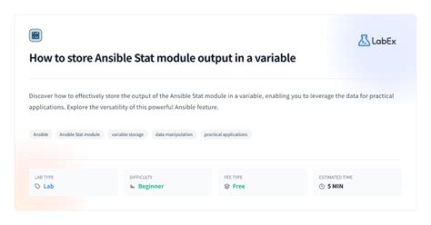 armazenar a saída do módulo ansible stat numa variável labex