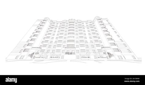 Multistory Building Section Detailed Architectural Technical Drawing