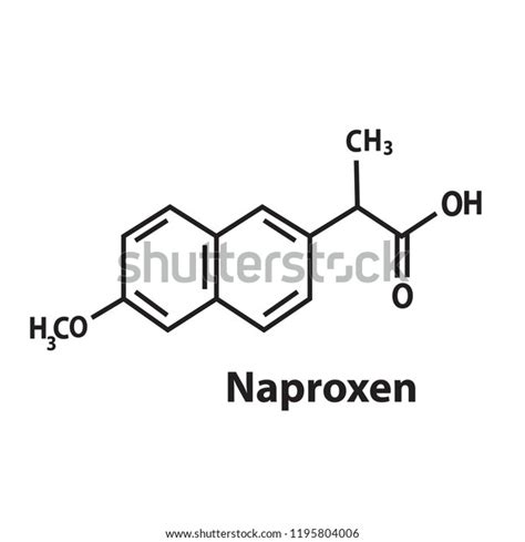 Naproxen Chemical Structure Stock Vector Royalty Free 1195804006